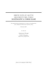 Matematica corso base sapienza stefano patri - Docsity