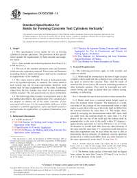 ASTM C470.C470M - 15 - Molds for Forming Concrete Test Cylinders ...