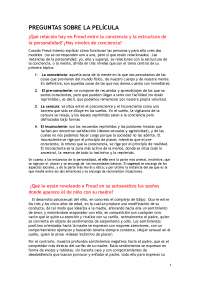 Preguntas sobre película - Exámenes de Psicología - Docsity