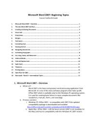 Word document 2007 for beginners - Docsity