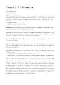 Idoneità informatica Bicocca | Appunti di Elementi di Informatica | Docsity