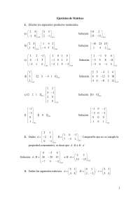 Ejercicios de matrices - Ejercicios de Matemática Empresarial - Docsity