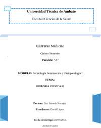 Historia clinica dolor precordia - Docsity