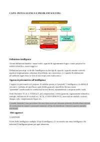 Intelligenza e problem solving - Psicologia dei processi cognitivi - Docsity