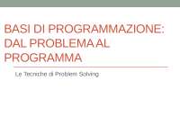 IL Problem Solving e le sue fasi di sviluppo - Docsity