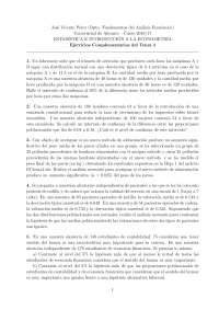 Ejercicios complementarios tema 4 - Ejercicios de Estadística - Docsity