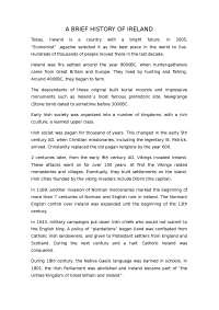 A brief history of ireland - Apuntes de Idioma Inglés - Docsity
