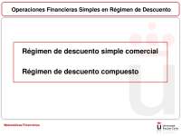 Descuento simple y compuesto - Apuntes de Matemática Financiera - Docsity