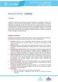 Neurologia resumo cefaleia TSRS - Cefaleias primárias e secundárias - Docsity
