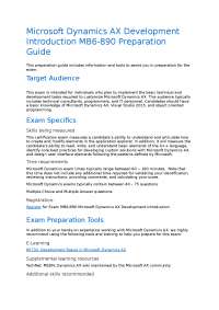 Microsoft Dynamics AX Development Introduction MB6-890 - Docsity