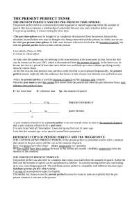 The present perfect tense - Docsity