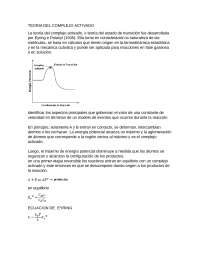 Teoria del complejo activado - Docsity