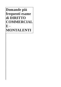 Domande/Risposte diritto Commerciale - Docsity