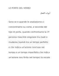 Grammatica araba, le porte del verbo e le forme derivate - Docsity