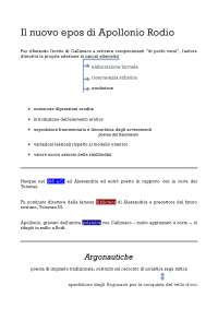 Apollonio Rodio: l'anti-Callimaco e il suo nuovo epos - Docsity