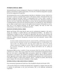 Study notes on international human resource management - Docsity
