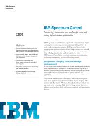 IBM Spectrum Control Data Sheet - Docsity