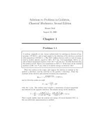 Classical Mechanics Solutions - Docsity