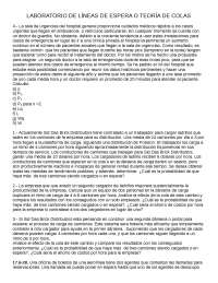 Lineas de espera teoria | Ejercicios de Investigación de Operaciones | Docsity