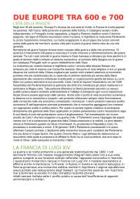 Europa tra 600 e 700 - Docsity