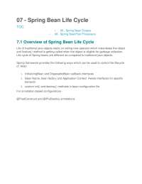 Spring(bean life cycle management) - Docsity