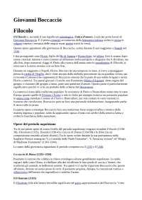 BOCCACCIO - Filocolo ( Opere del periodo napoletano) - Docsity