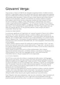 Giovanni Verga (vita,opere e pensiero) - Docsity