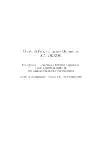 Modelli di programmazione matematica - Docsity