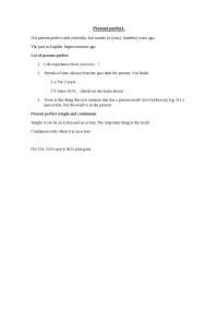 Present perfect - Apuntes de Idioma Inglés - Docsity