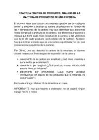 PRACTICA POLITICA DE PRODUCTO: ANÁLISIS DE LA CARTERA DE PRODUCTOS DE UNA EMPR - Ejercicios de ...