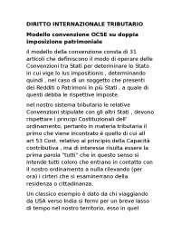 Modello Ocse contro doppie imposizioni - Docsity