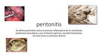 Peritonitis descripción de patología especifica - Docsity