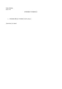 Insiemi numerici- schema riassuntivo - Docsity