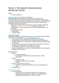 Tema 3: Percepción interpersonal. Atribución social Textos Gaviria ...