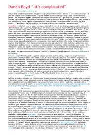 It's complicated - Danah Boyd - Docsity