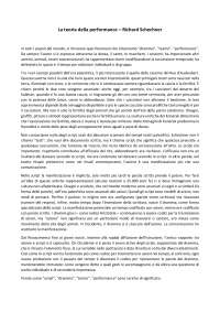 La teoria della performance – Richard Schechner - Docsity