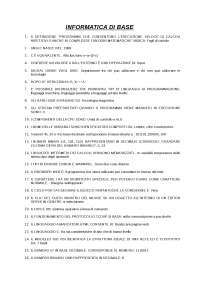 Informatica di base esame | Esercizi di Elementi di Informatica | Docsity