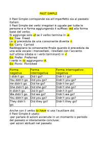 Inglese, past simple, etc.. - Docsity