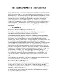 Indigenismos e indianismo - Apuntes de Historia - Docsity