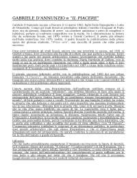 Gabriele D'Annunzio e "Il Piacere" - Riassunto - Docsity