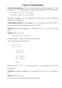 Linear transformation - Docsity