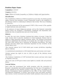 Bolivia position paper for imun - Docsity