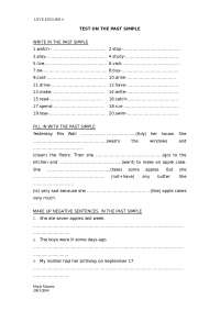 Esercizi Past simple | Esercizi di Inglese | Docsity