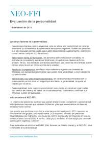Test NEO-FFI (R sin corregir) - Exámenes de Psicología de la ...