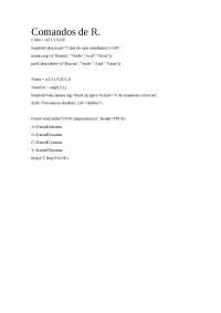 Comandos R - Ejercicios de Estadística - Docsity