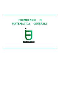 Formulario di Matematica Generale - Economia/Management - Docsity