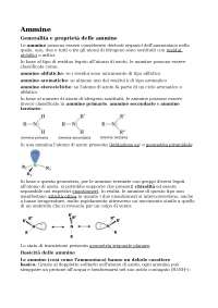 Ammine -Generalità e proprietà delle ammine - Docsity