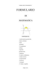 Formulario di matematica completo - Docsity