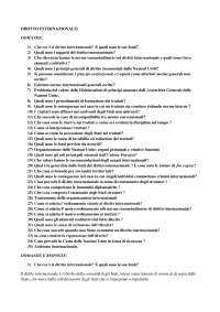 Domande frequenti e risposte complete ed esaurienti di diritto internazionale - Docsity