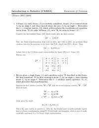 Introduction to Robotics Homework 1 solution - Docsity